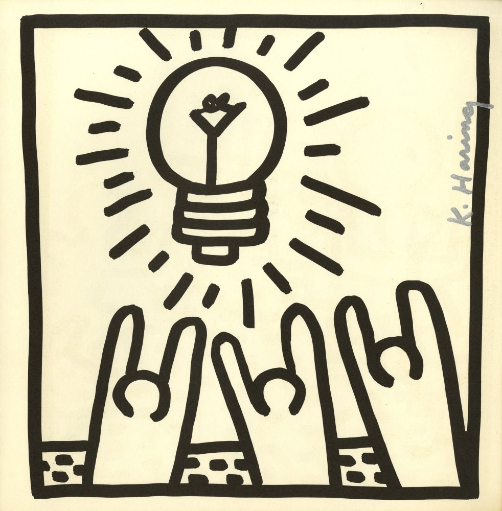 Fine Art & Photographs | Lot #1108: KEITH HARING - Light Bulb ...